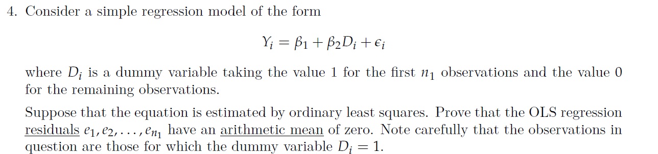 Solved Consider a simple regression model of ﻿the | Chegg.com