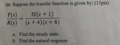 Solved 25. Suppose the transfer function is given by: | Chegg.com