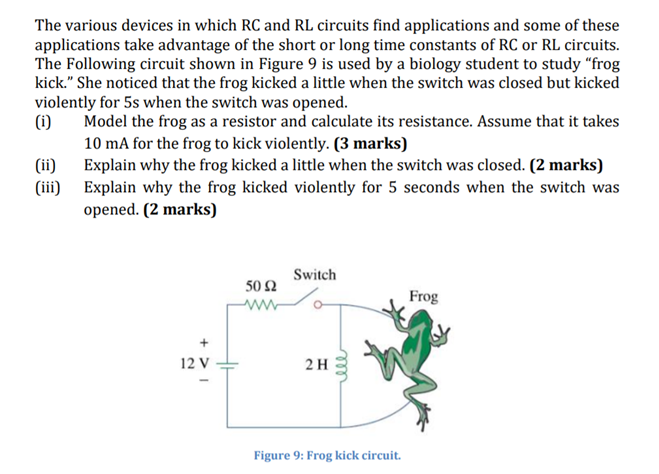 Solved The various devices in which RC and RL circuits find | Chegg.com