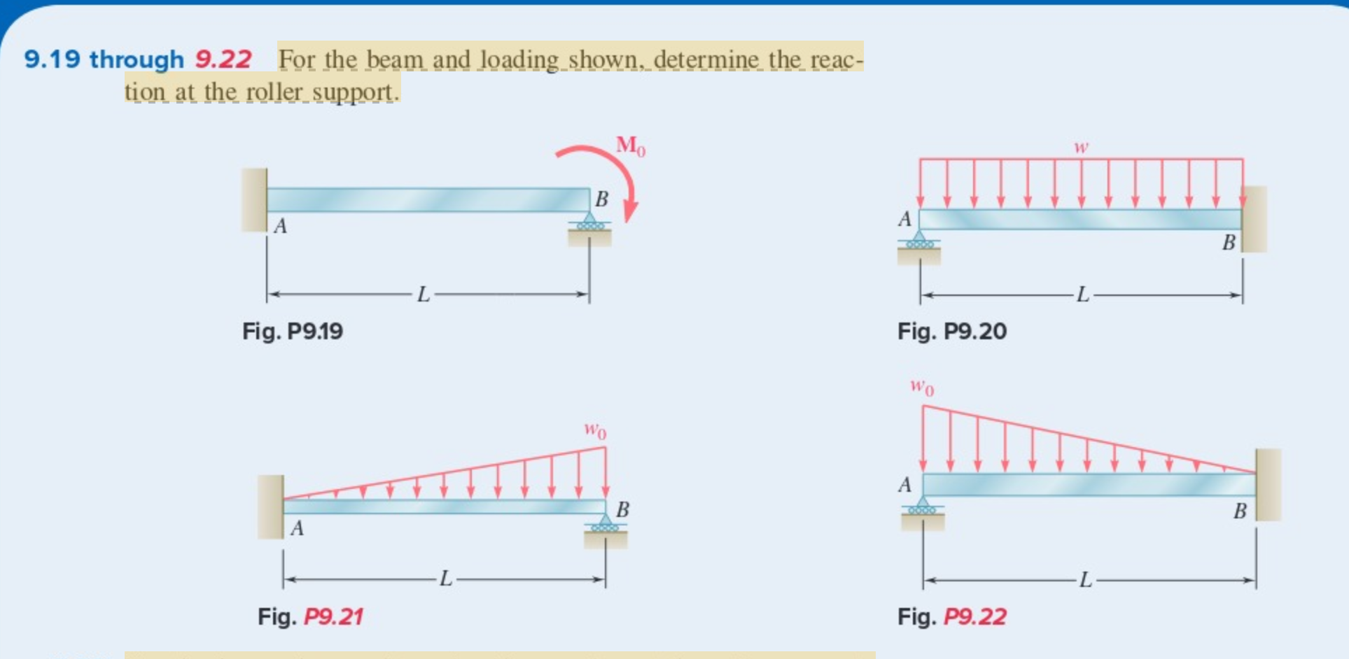 Solved 9.19 through 9.22 For the beam and loading | Chegg.com