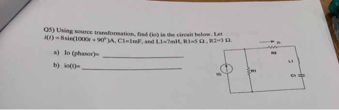 Solved Q5) Using source transformation, find (io) in the | Chegg.com