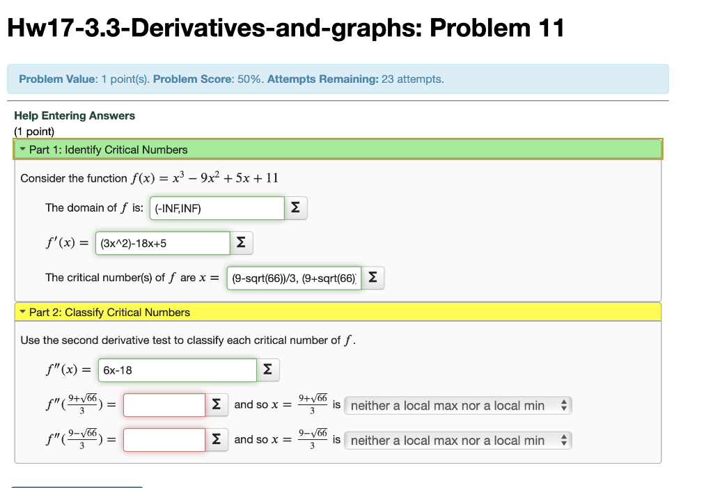 Solved Hw17-3.3-Derivatives-and-graphs: Problem 11 Problem | Chegg.com