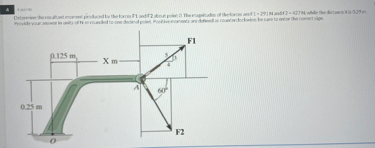 Solved 4 points Determine the resultant moment produced by | Chegg.com