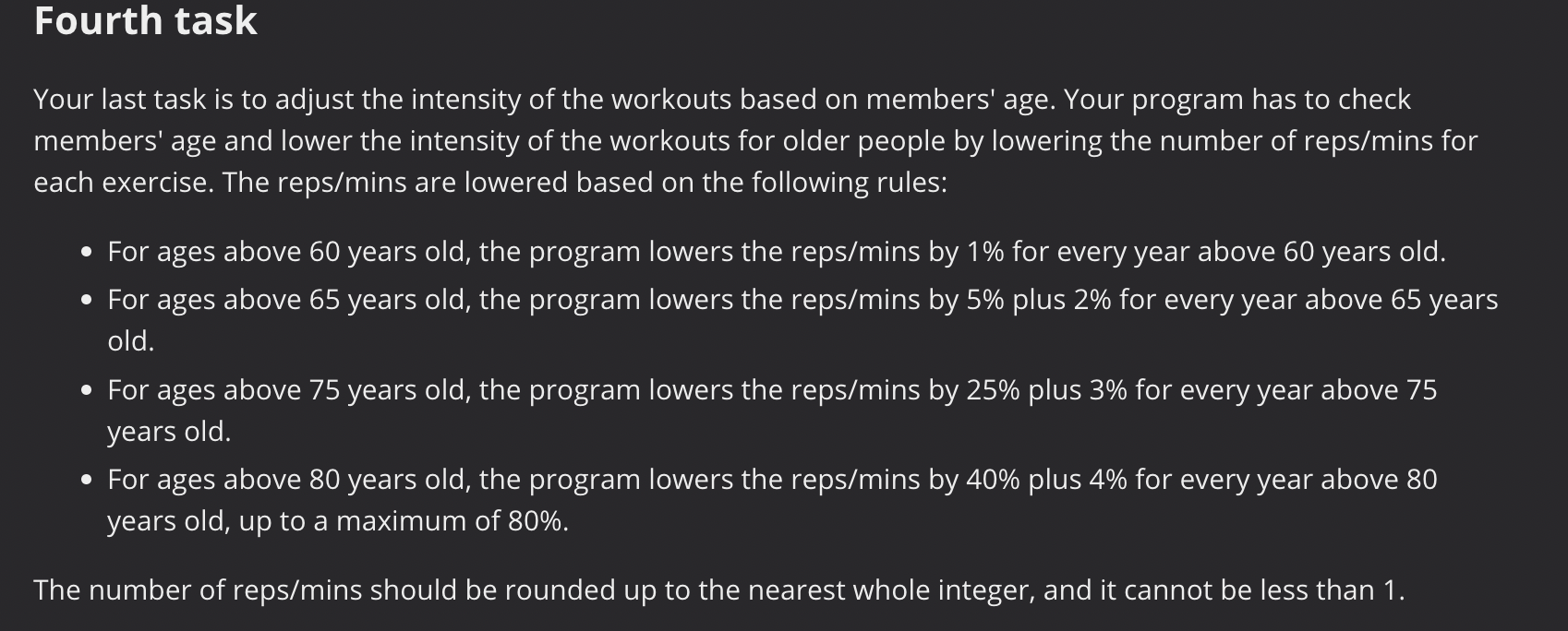 Solved Your Personalized Workout Program Your task is to | Chegg.com