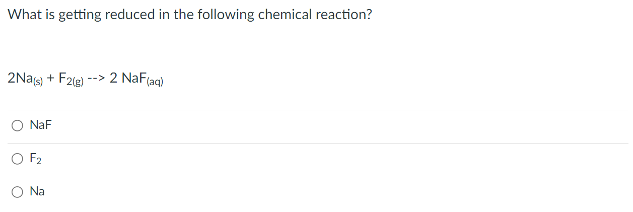 Solved What is getting reduced in the following chemical | Chegg.com