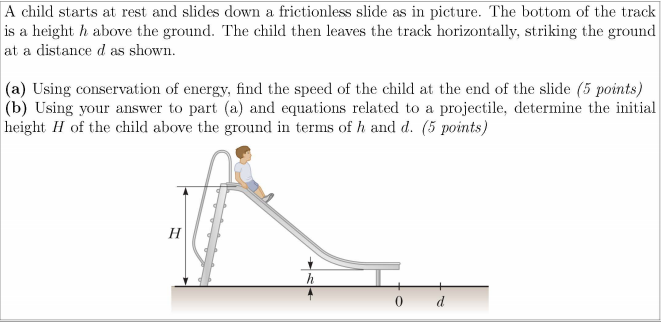 Solved A child starts at rest and slides down a frictionless | Chegg.com