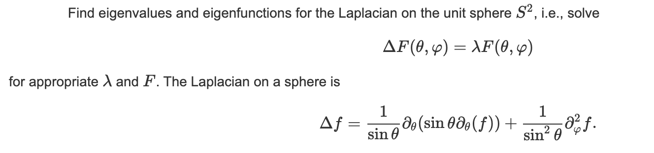 Solved Find eigenvalues and eigenfunctions for the Laplacian | Chegg.com
