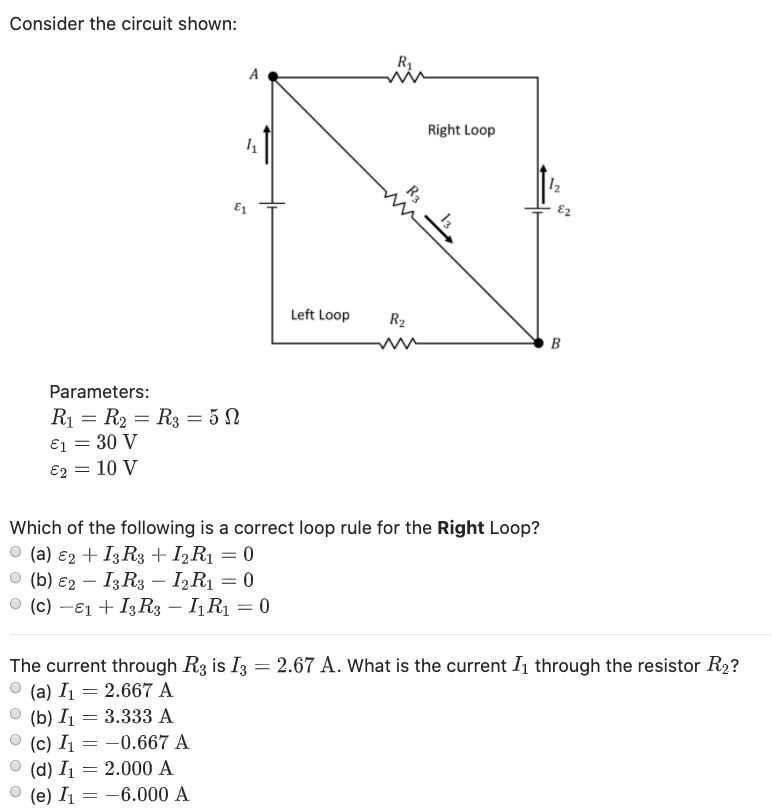Solved Consider the circuit shown: Right Loop Left Loop R2 | Chegg.com