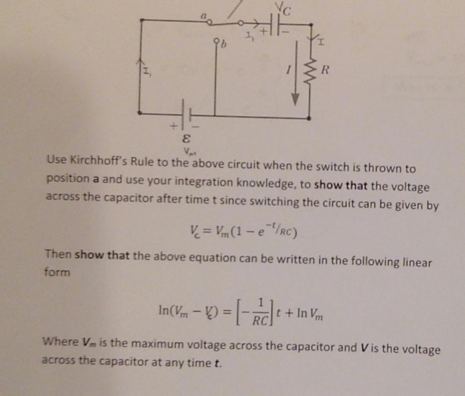 Solved Use Kirchhoff's Rule to the above circuit when the | Chegg.com