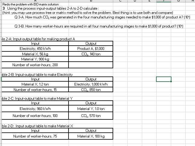 Use ECONOMIC INPUT OUTPUT ANALYSIS (EIO ) TO SOLVE | Chegg.com