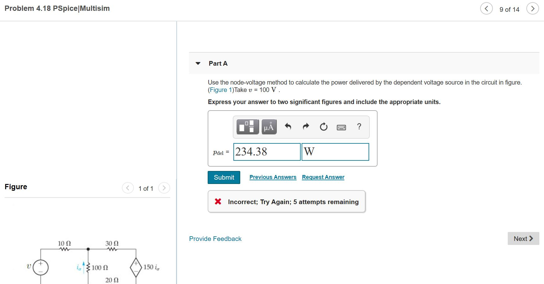 Solved Problem 4.18 PSpice|Multisim ® 9 of 14 » Part A Use | Chegg.com