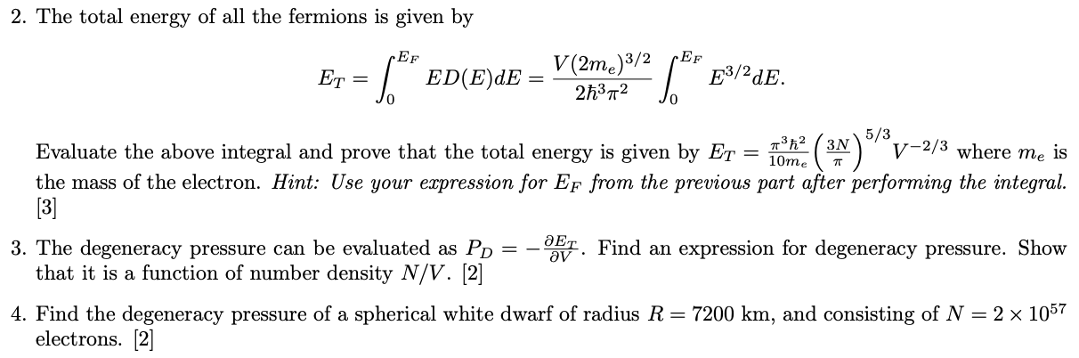 Solved Consider fermions in a 3D well. Since each energy | Chegg.com