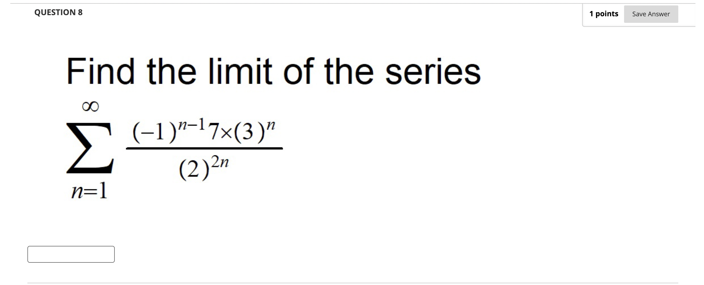 Solved Find the limit of the series \\[ | Chegg.com