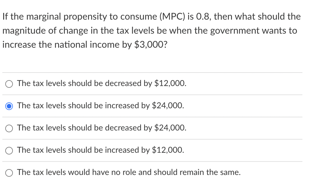 Solved If the marginal propensity to consume (MPC) ﻿is 0.8 , | Chegg.com