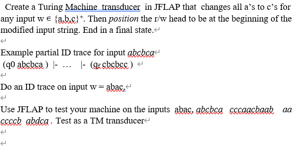 Solved Create a Turing Machine transducer in JFLAP that | Chegg.com