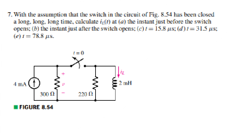 Solved 7. With the assumption that the switch in the circuit | Chegg.com
