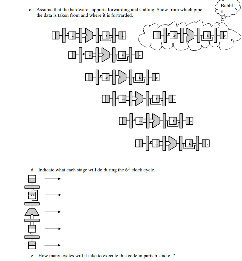 Solved For the code below, a. On the diagram below, using | Chegg.com
