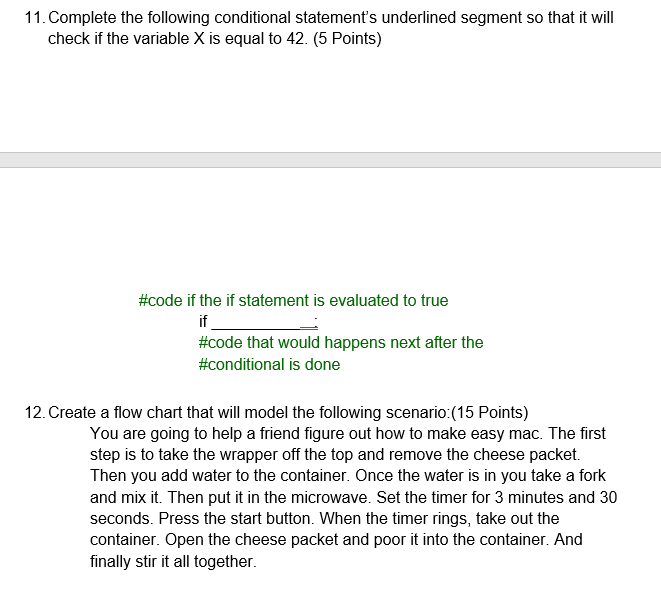 Solved 9. For the following scenario, identify the necessary | Chegg.com