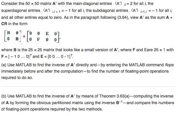 Consider the 50 x 50 matrix A' with the main-diagonal | Chegg.com