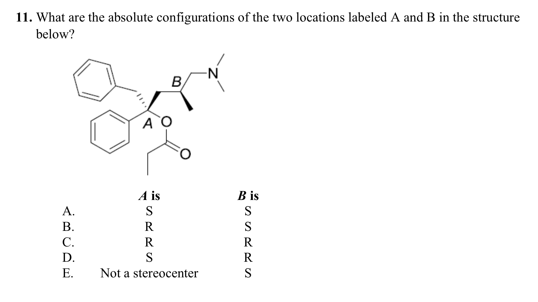 Solved 11. What are the absolute configurations of the two | Chegg.com
