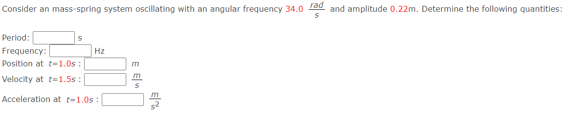 Solved Consider an mass-spring system oscillating with an | Chegg.com