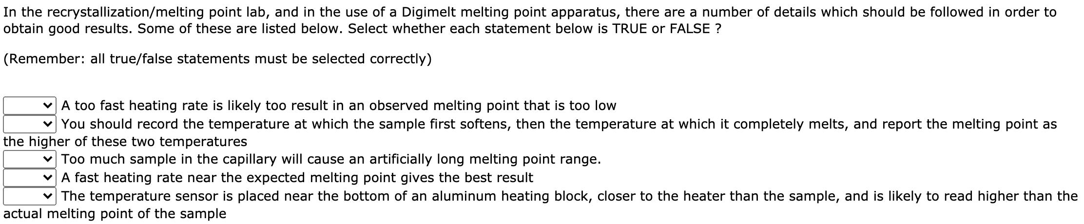 Solved In the recrystallization/melting point lab, and in | Chegg.com