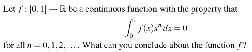 Solved Let F [0 1] → R Be A Continuous Function With The