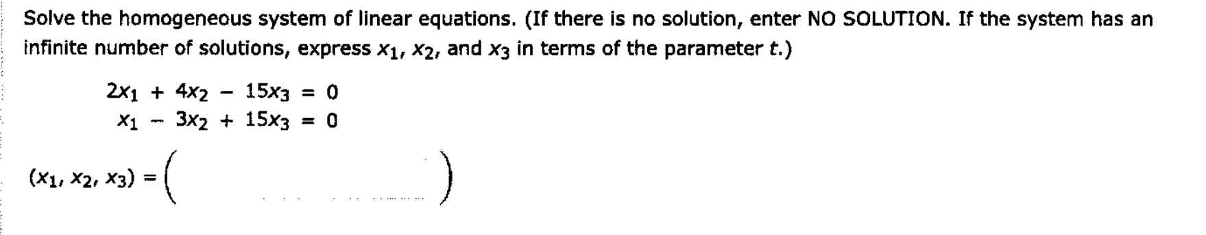 Solved Solve the homogeneous system of linear equations. (If | Chegg.com