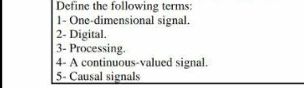 Solved Define the following terms: 1- One-dimensional | Chegg.com