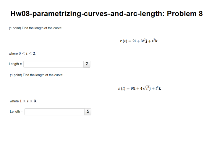 Solved Hw08-parametrizing-curves-and-arc-length: Problem 8 | Chegg.com