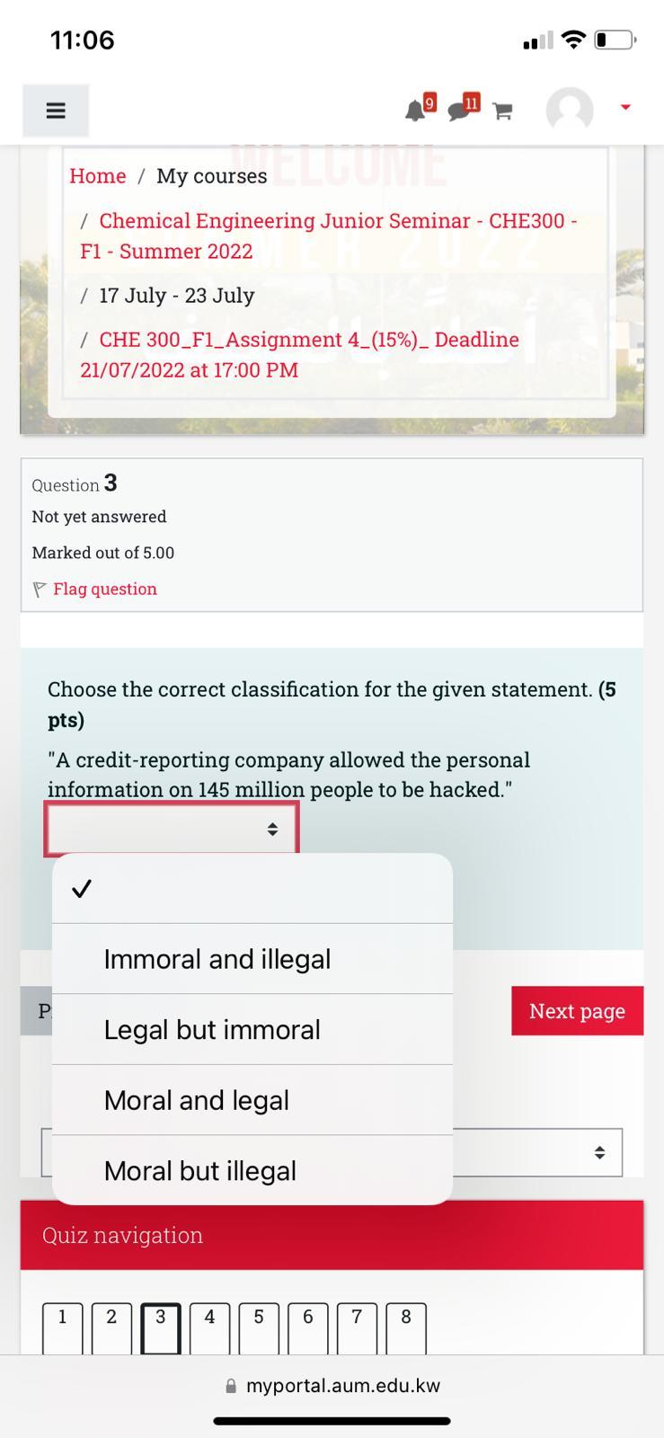 Solved / 17 July - 23 July / CHE 300_F1_Assignment 4_(15\%)_ | Chegg.com