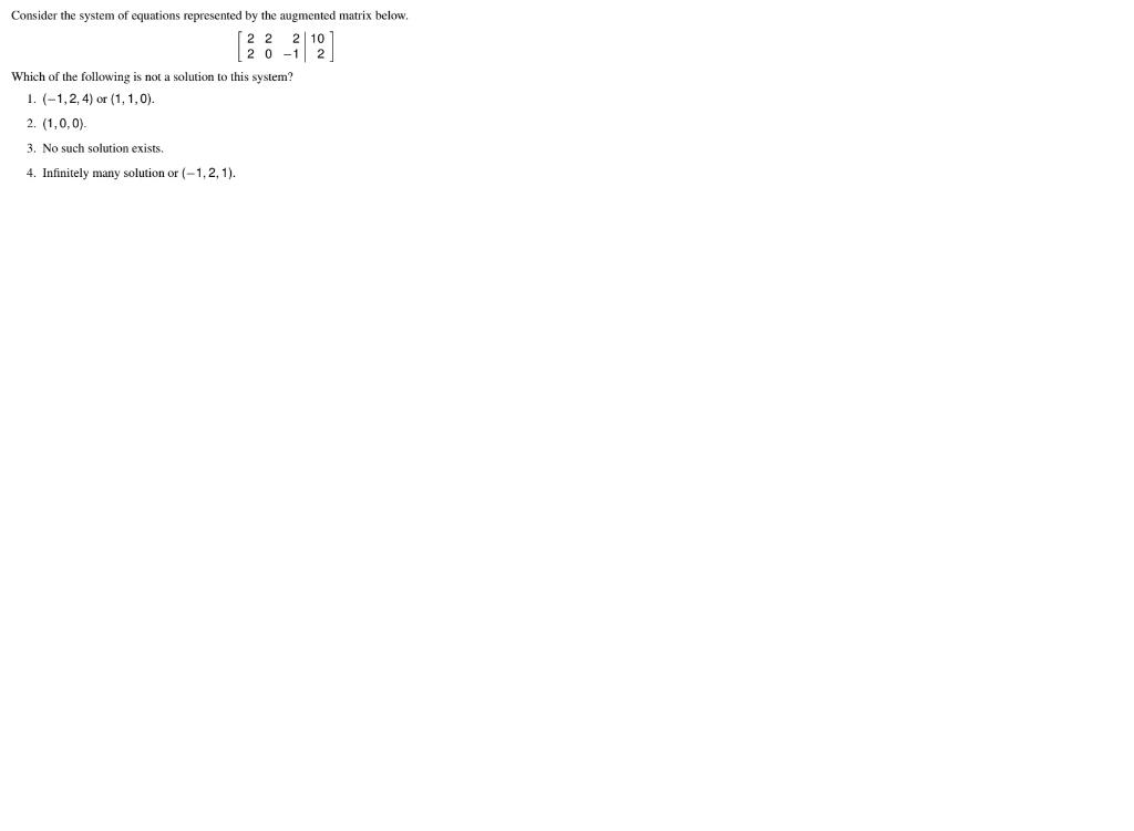 Solved Option 4 infinitely many solutions is the correct | Chegg.com