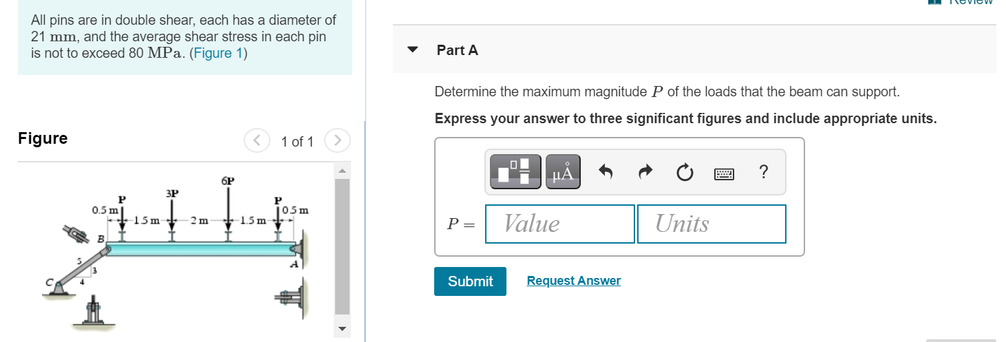 Solved All pins are in double shear, each has a diameter of | Chegg.com