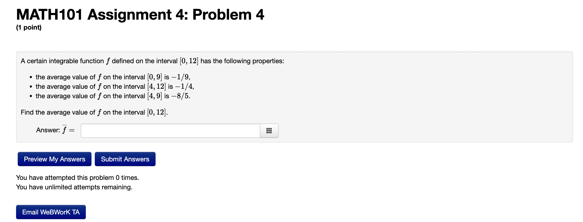 Solved MATH101 Assignment 4: Problem 4 (1 point) A certain | Chegg.com
