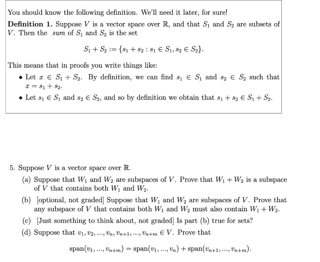 Solved You should know the following definition. We'll need | Chegg.com
