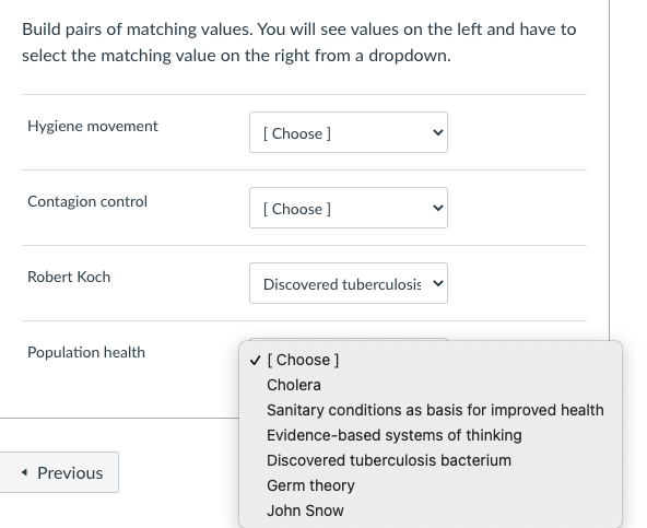 Solved Build pairs of matching values. You will see values | Chegg.com