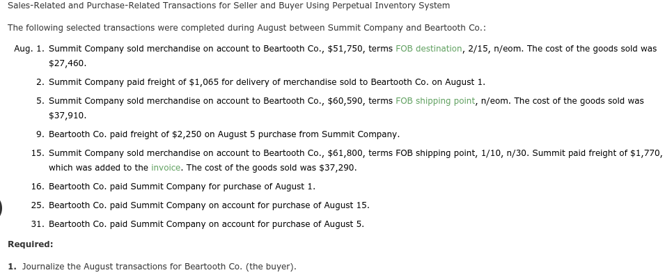 Solved Sales-Related and Purchase-Related Transactions for | Chegg.com
