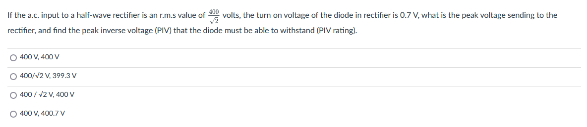 Solved If the a.c. input to a half-wave rectifier is an | Chegg.com