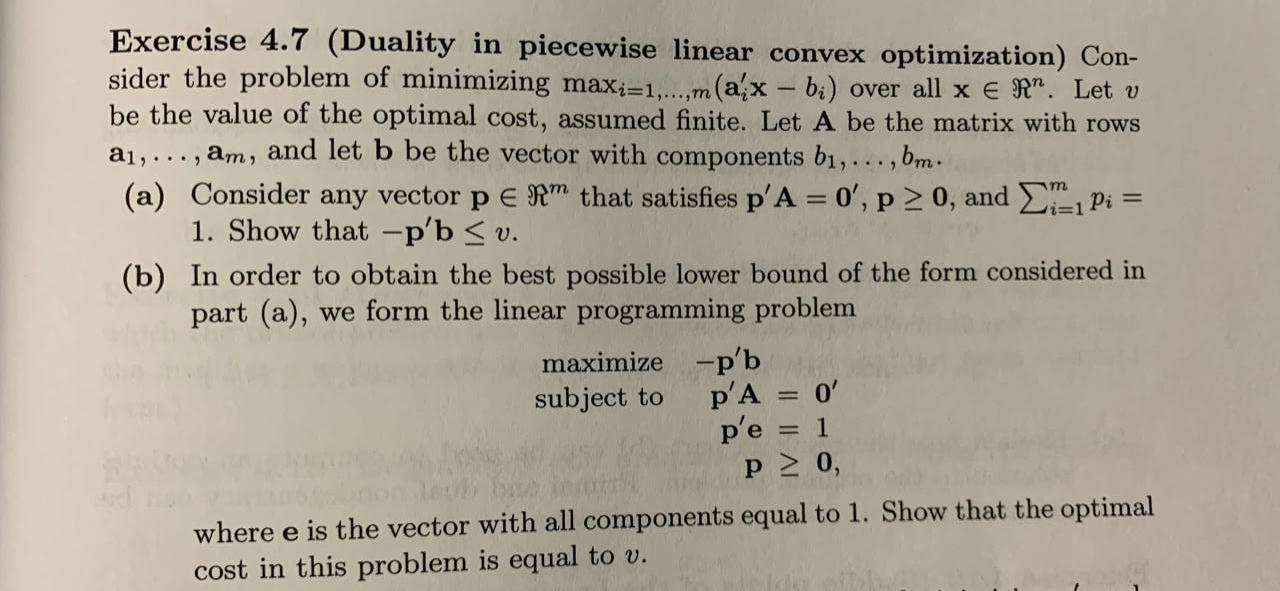 Solved Exercise 4 7 Duality In Piecewise Linear Convex