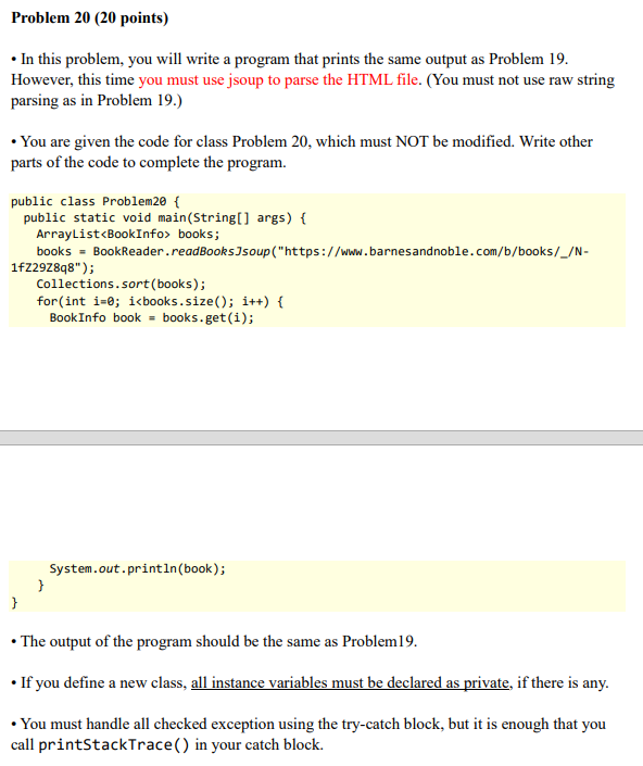 Problem 20 (20 points) • In this problem, you will | Chegg.com