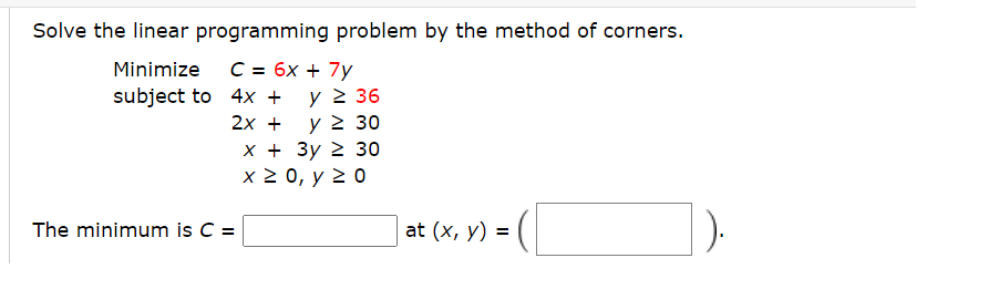Solved Solve the linear programming problem by the method of | Chegg.com