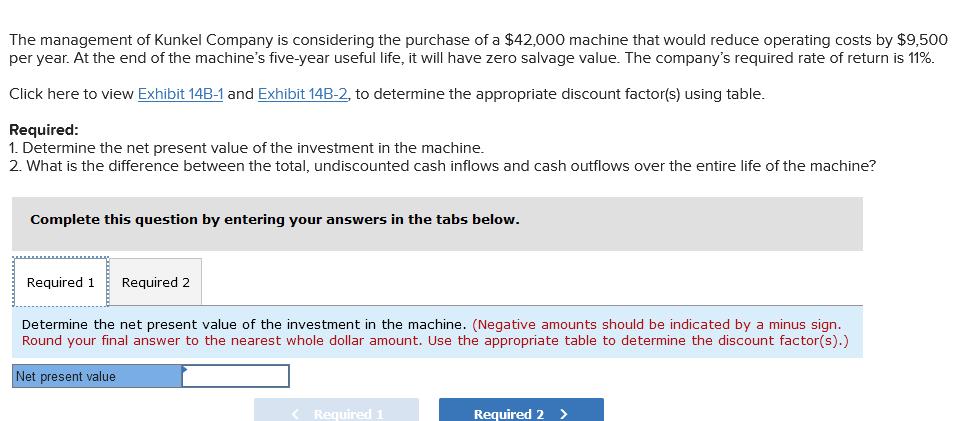 Solved The management of Kunkel Company is considering the | Chegg.com