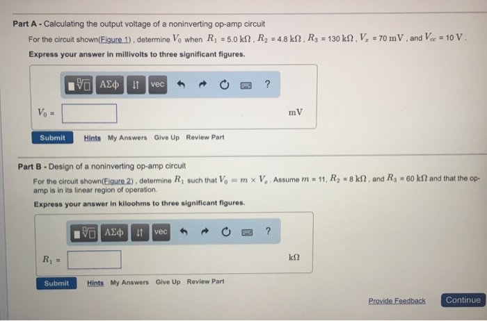 Solved Part A Calculating the output voltage of a | Chegg.com
