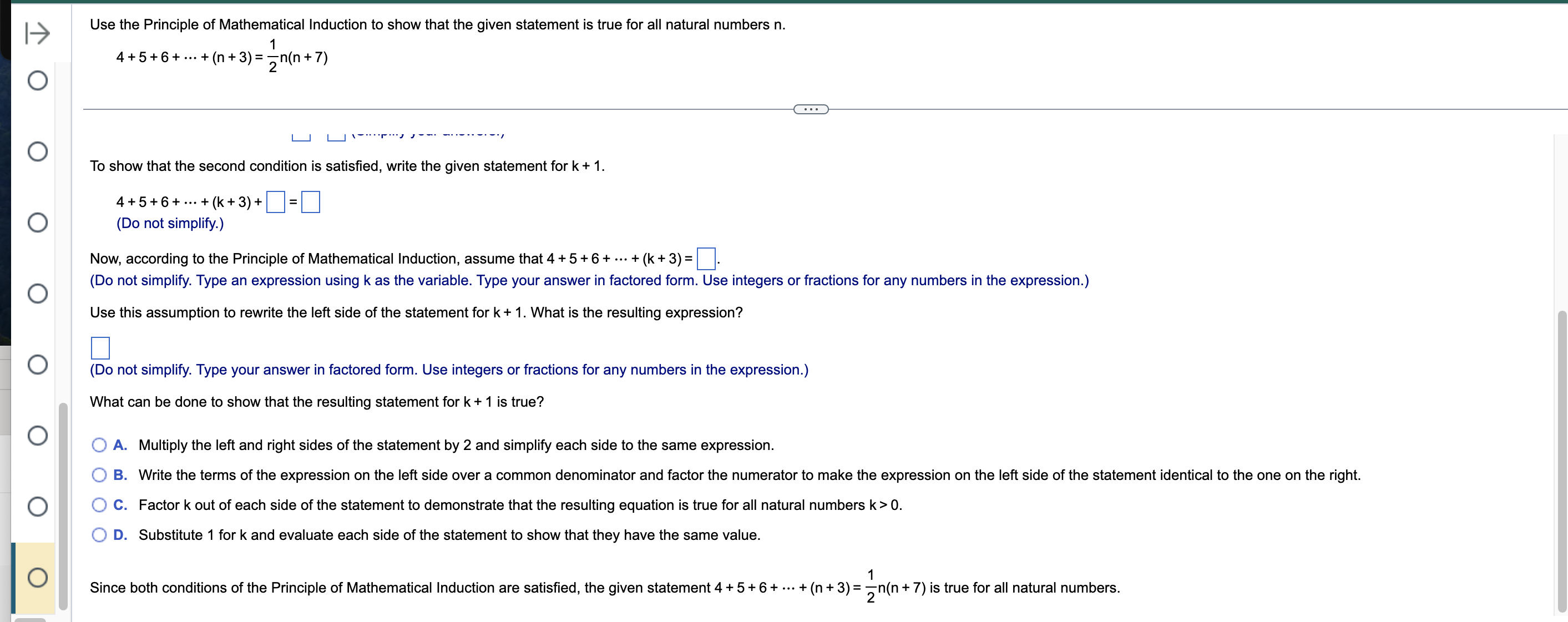 Solved Use the Principle of Mathematical Induction to show | Chegg.com