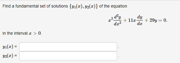 Solved Find a fundamental set of solutions {y1(x),y2(x)} of | Chegg.com