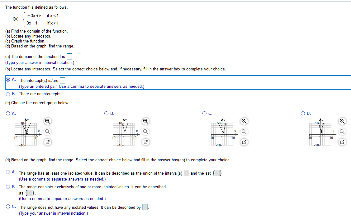 Solved The function fis defined as follows. - 3x + 5 if x