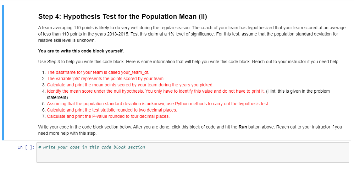 Solved Project Two: Hypothesis Testing This notebook | Chegg.com
