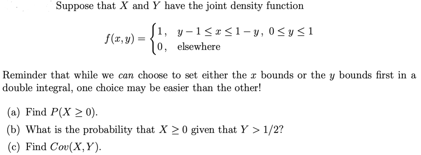 Solved Suppose that x ﻿and Y ﻿have the joint density | Chegg.com