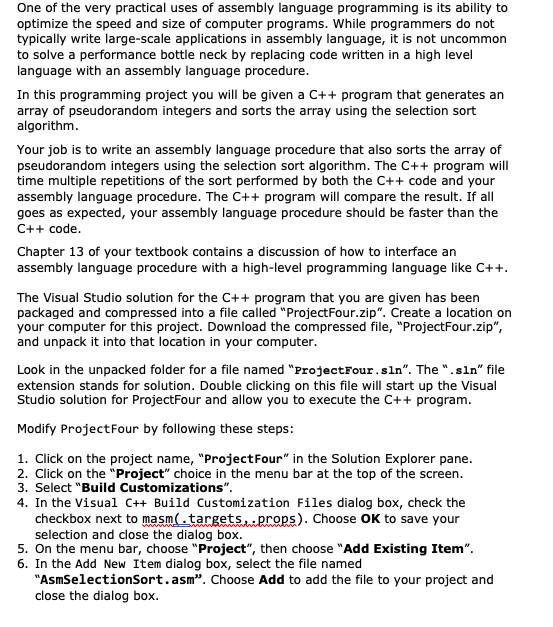 Solved One of the very practical uses of assembly language | Chegg.com