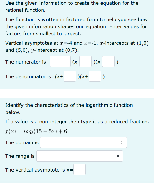 Solved Use the given information to create the equation for | Chegg.com